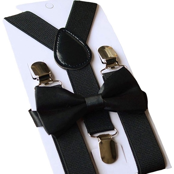 Accessories | Black Boys Suspender Bow Tie Set Nwt | Poshmark